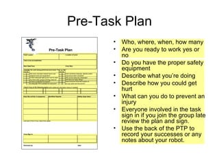 Robotics Team Safety | PPT | Foot Health | Diseases and Conditions