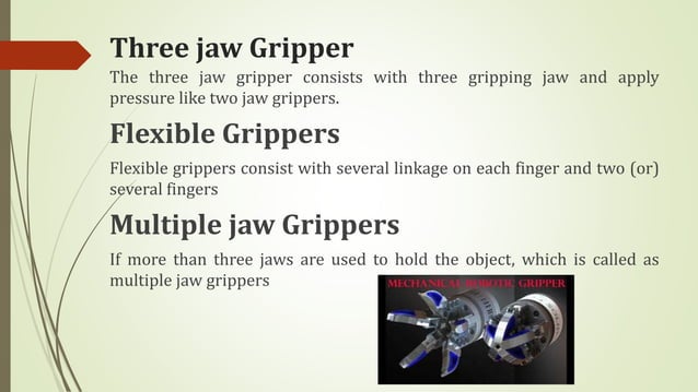 Robotics Unit 2 End Effector Pptx Robotics Technology And Computing