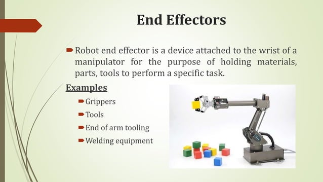 Robotics Unit 2 End Effector Pptx Robotics Technology And Computing