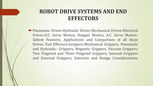 Robotics - unit-2 - End effector | PPTX
