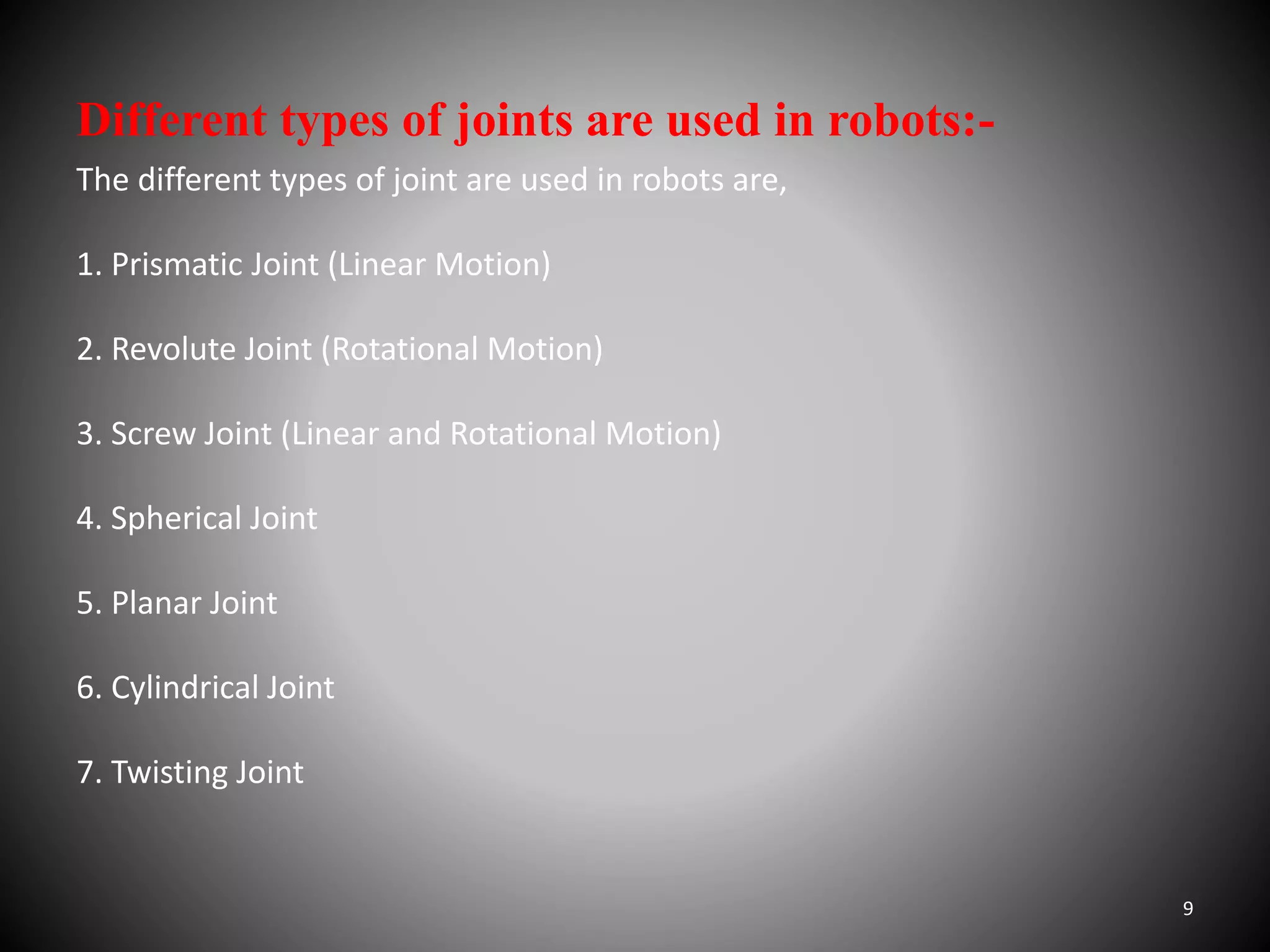 Components of industrial robotics | PPTX