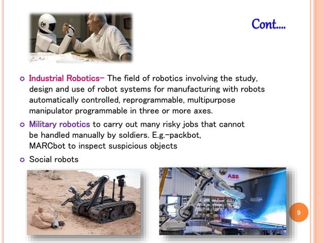 Robotics and automationppt | PPTX | Robotics | Technology & Computing