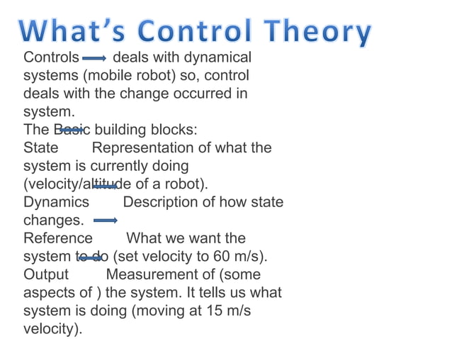 Robotics and control theory | PPTX | Robotics | Technology & Computing