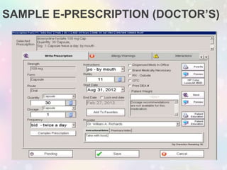 E-prescribing (electronic medical prescribing) | PPTX