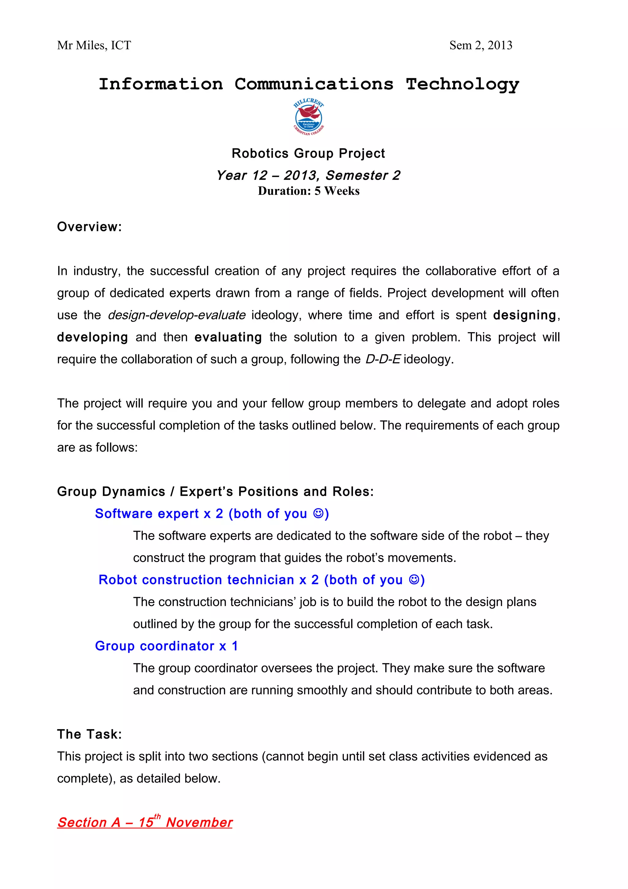 Robotics assignment | DOC | Robotics | Technology & Computing