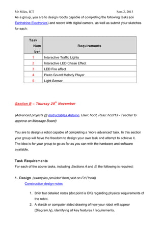 Robotics assignment | DOC | Robotics | Technology & Computing