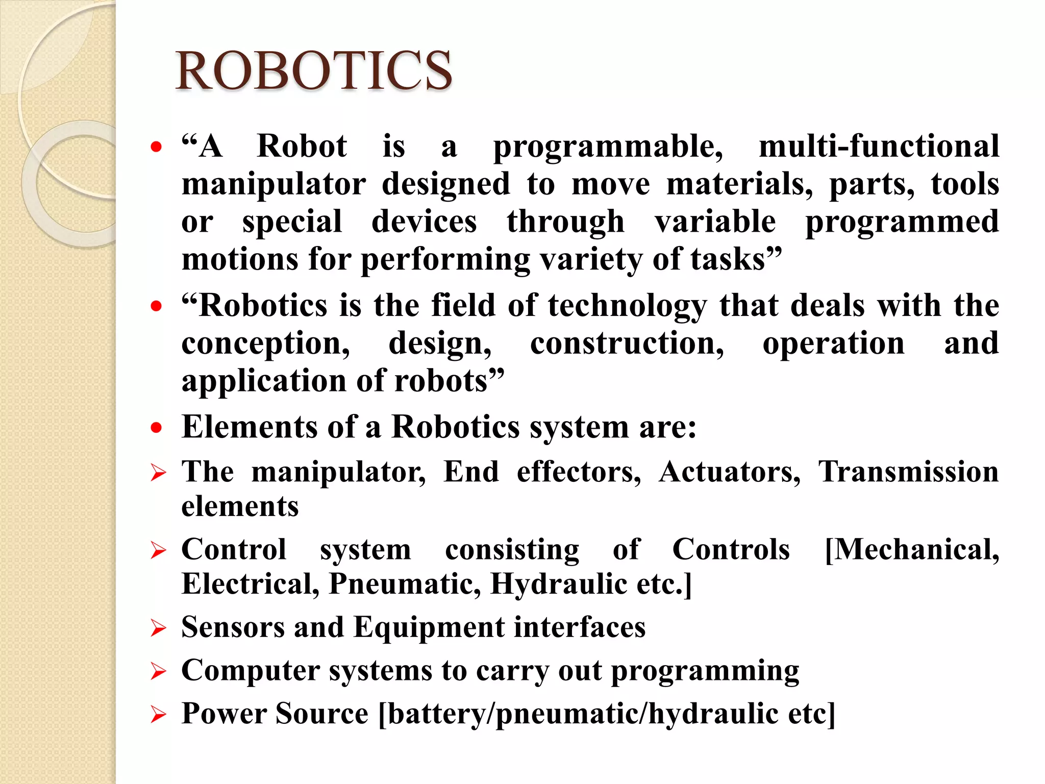 Robotics and Automation | PPTX