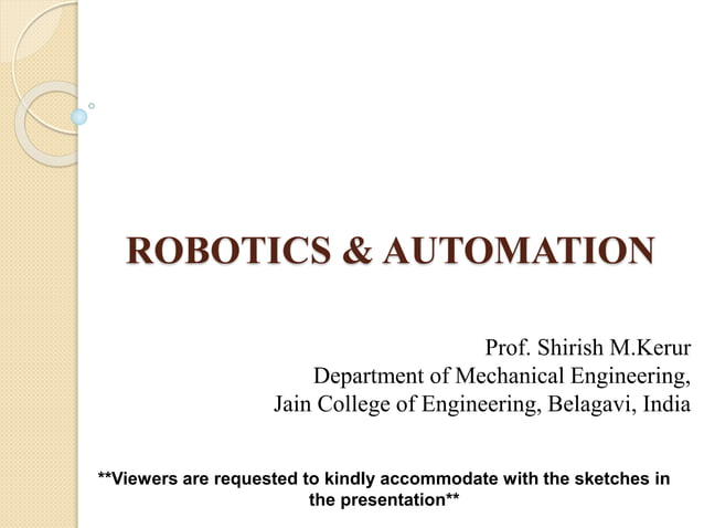 Robotics and Automation | PPTX