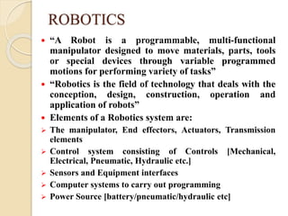 Robotics and Automation | PPT