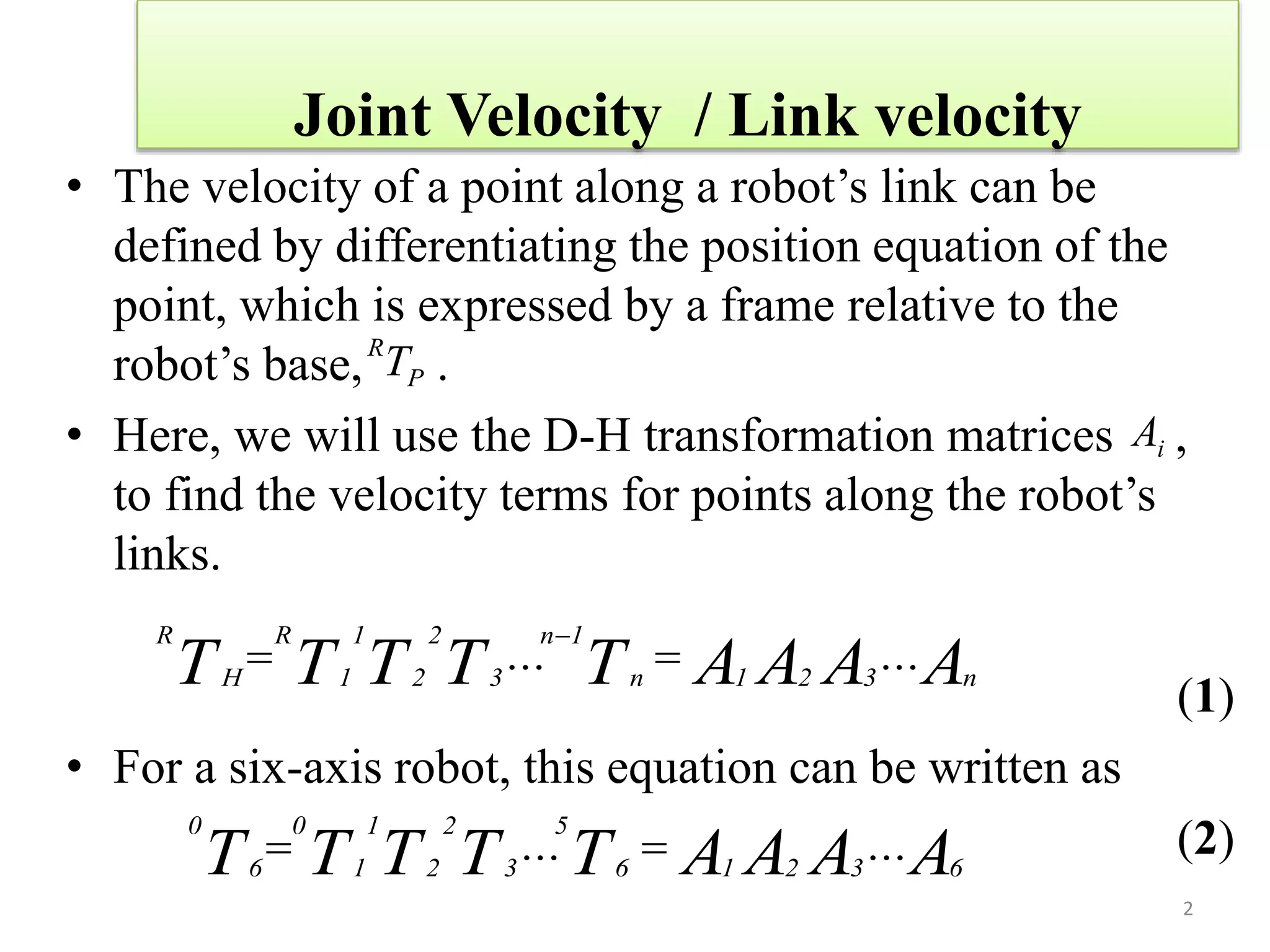 Robotics ch 4 robot dynamics | PPTX