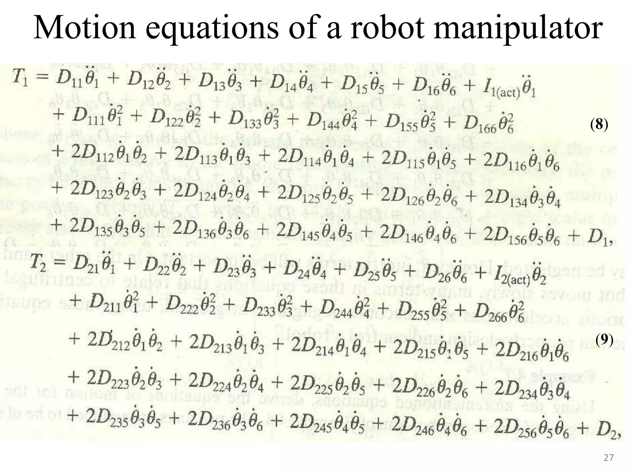 Robotics ch 4 robot dynamics | PPTX