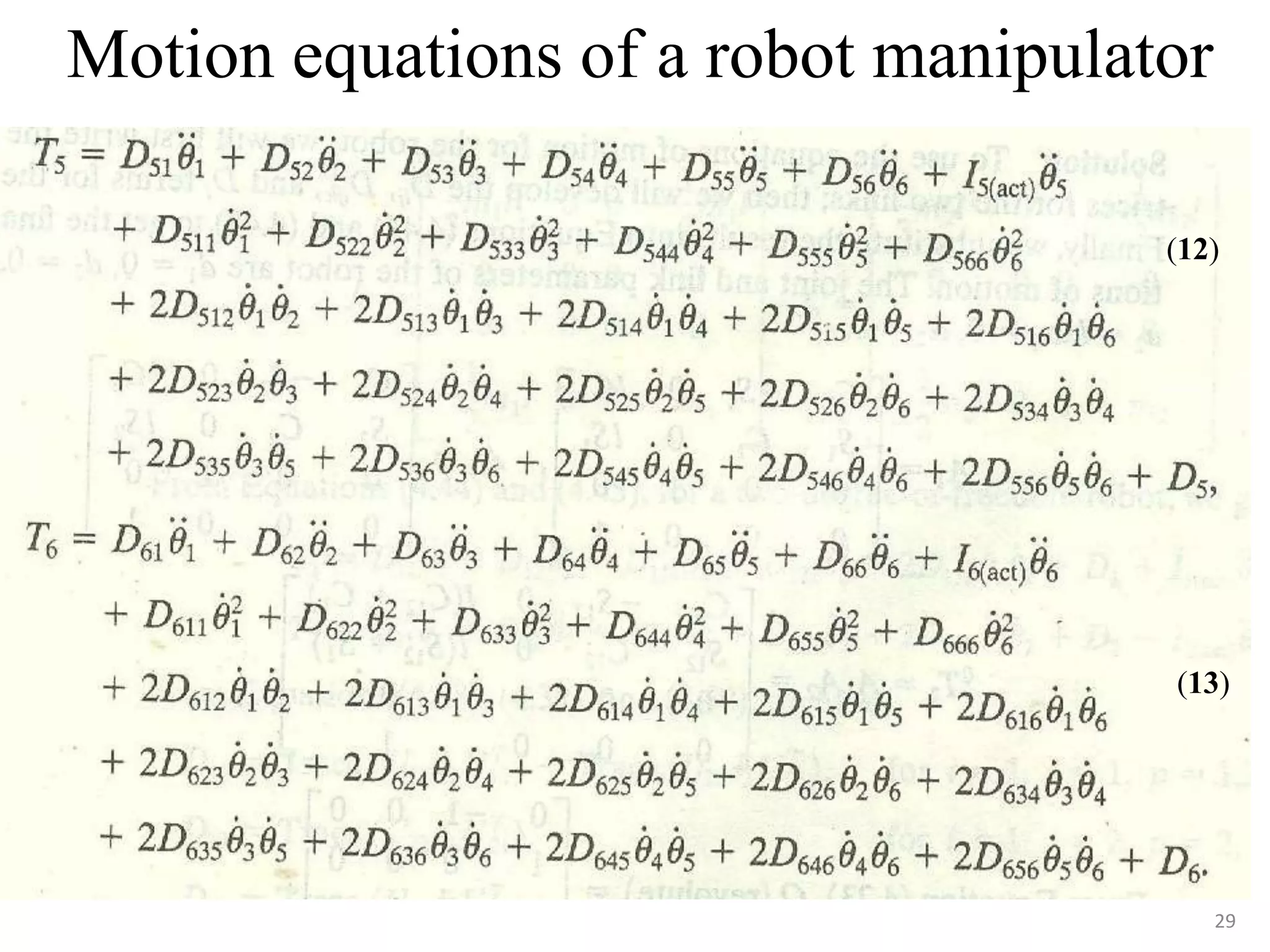 Robotics ch 4 robot dynamics | PPTX
