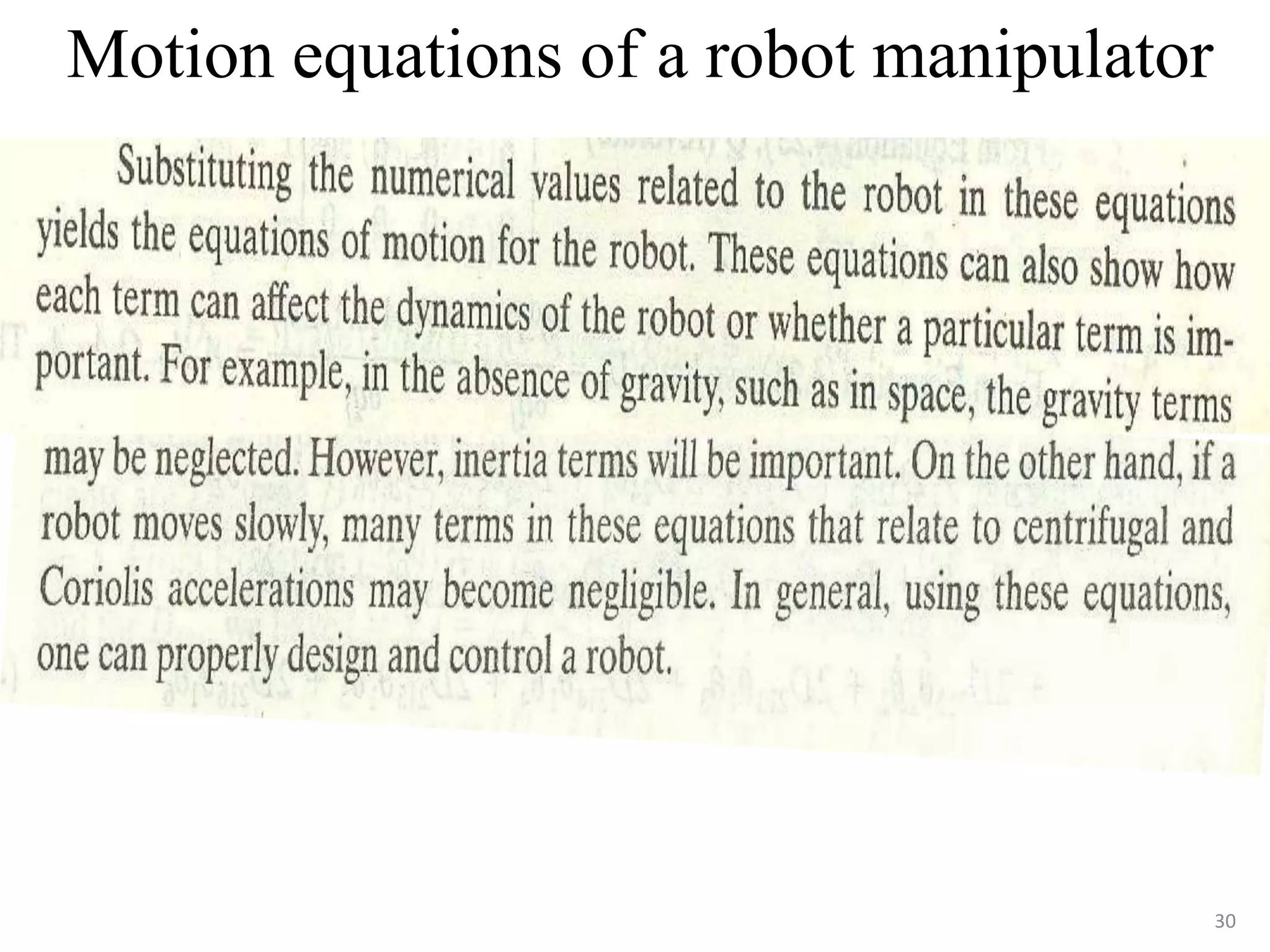 Robotics ch 4 robot dynamics | PPTX