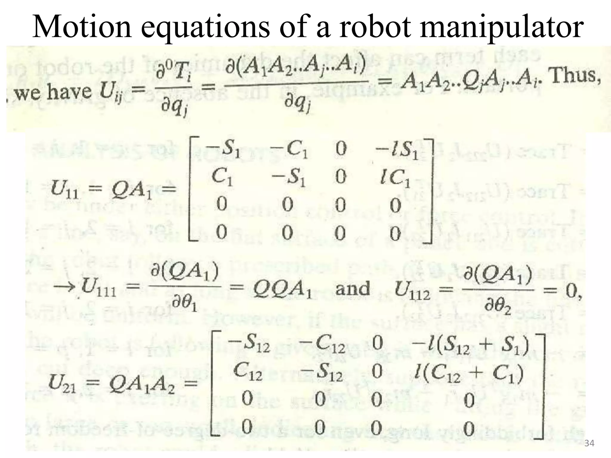 Robotics ch 4 robot dynamics | PPTX