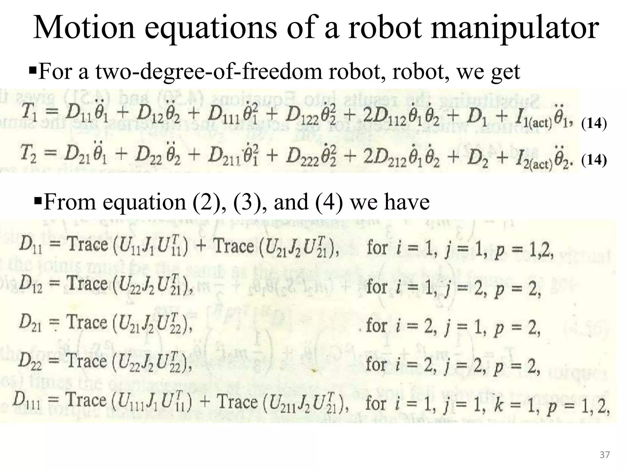 Robotics ch 4 robot dynamics | PPTX