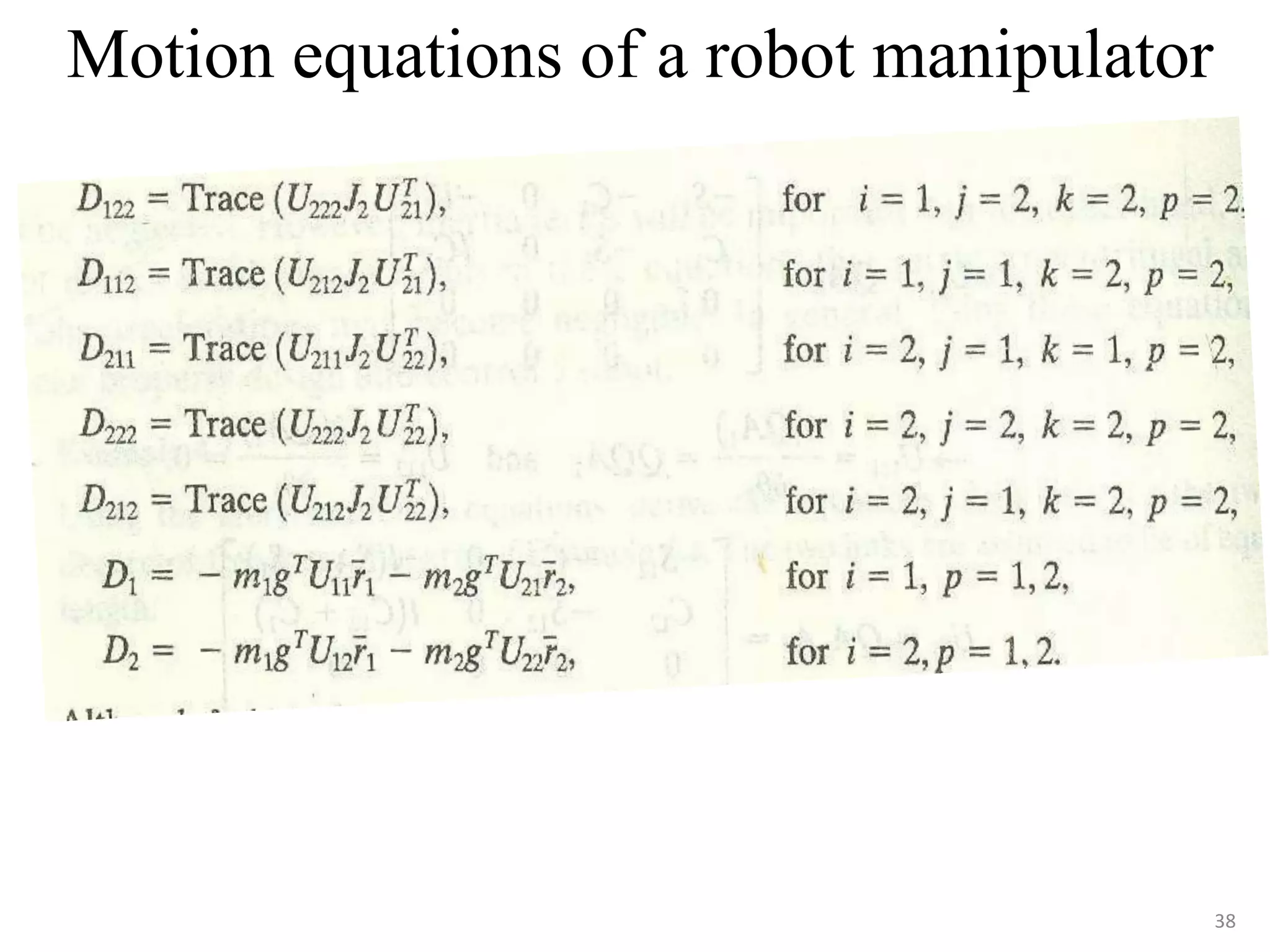 Robotics ch 4 robot dynamics | PPTX