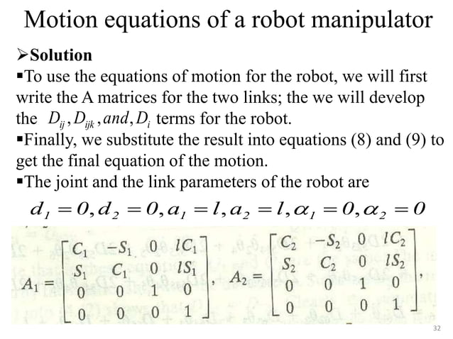 Robotics ch 4 robot dynamics | PPTX