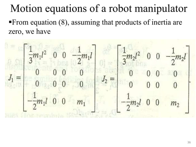 Robotics ch 4 robot dynamics | PPTX