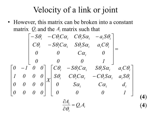 Robotics ch 4 robot dynamics | PPTX