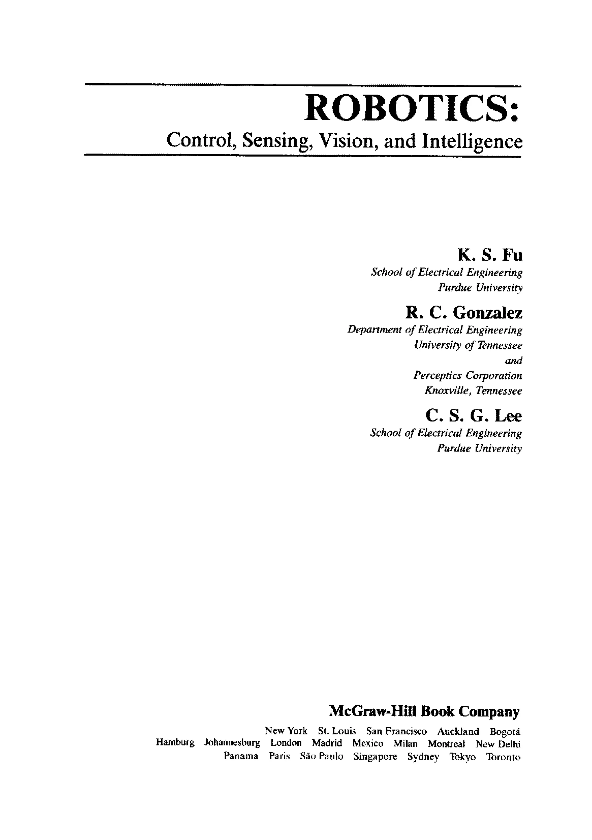 Robotics control, sensing, vision, and intelligence | PDF