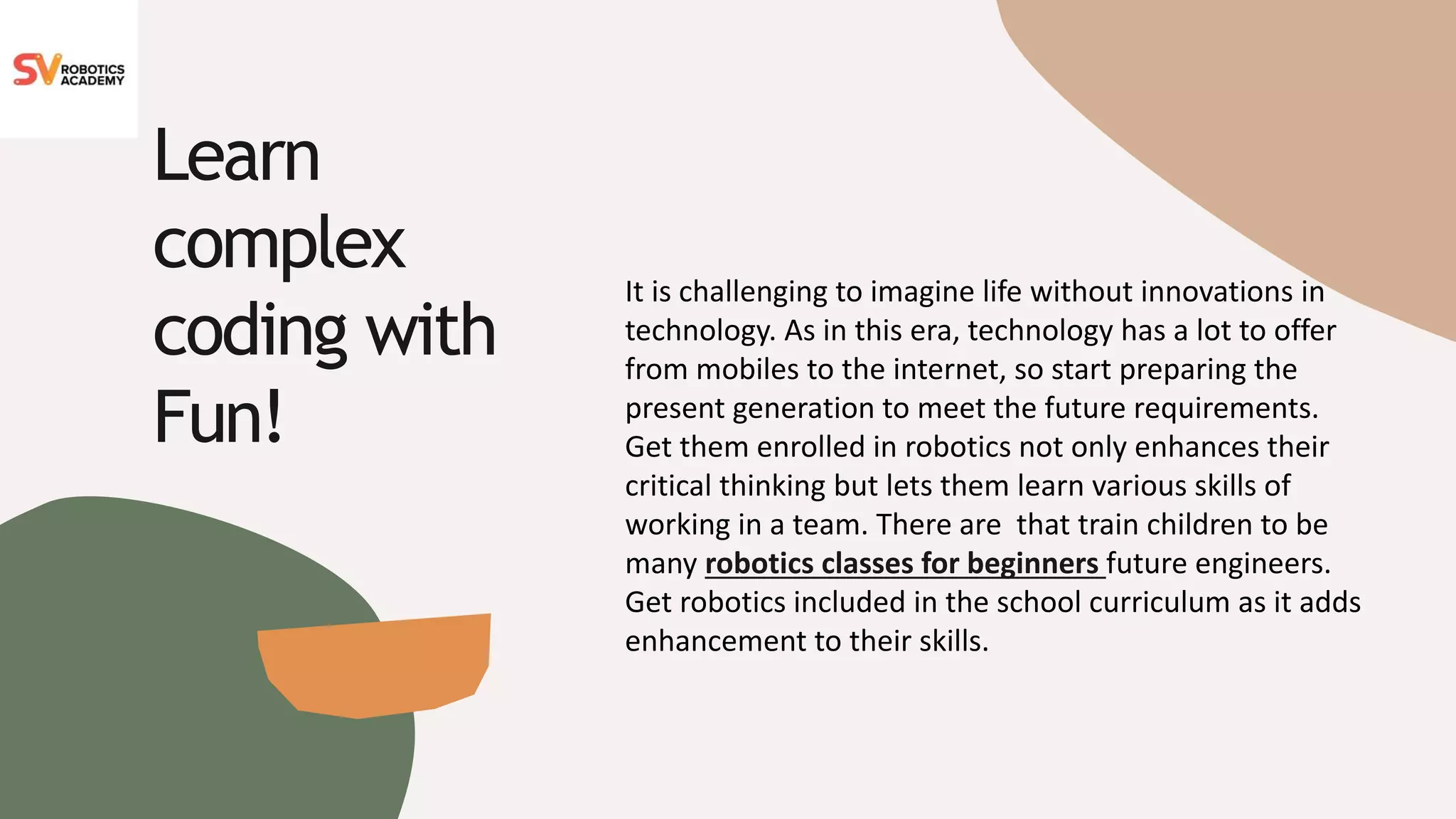 Robotics Classes For Beginners | PPT