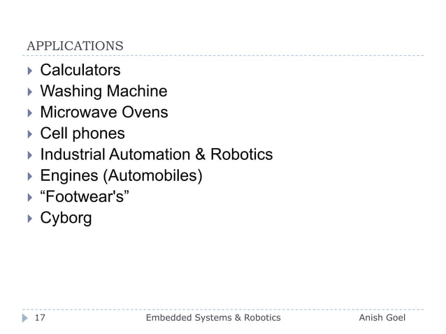 Robotics & Embedded Systems | PPTX