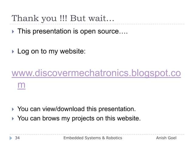 Robotics & Embedded Systems | PPTX