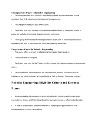 Robotics Engineering Courses.pdf | Postgraduate Education | College ...