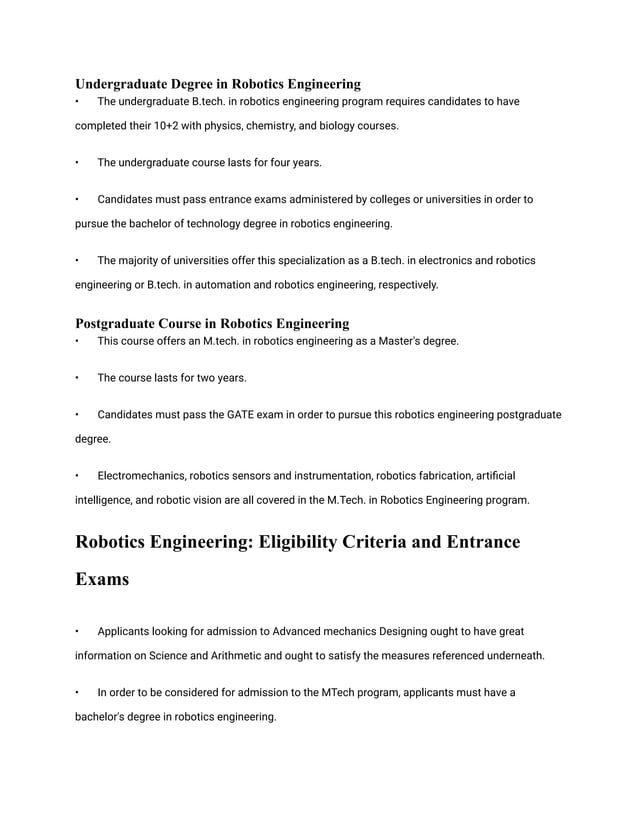 Robotics Engineering Courses.pdf | Postgraduate Education | College ...