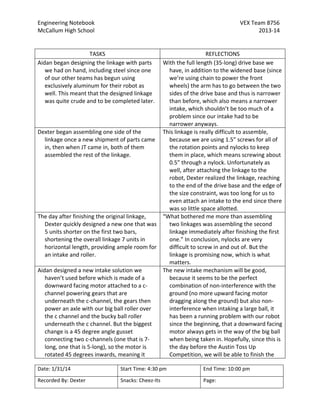 Vex Toss Up Competition