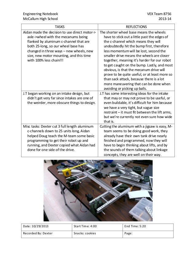 2013-14 VEX Toss Up Engineering Notebook