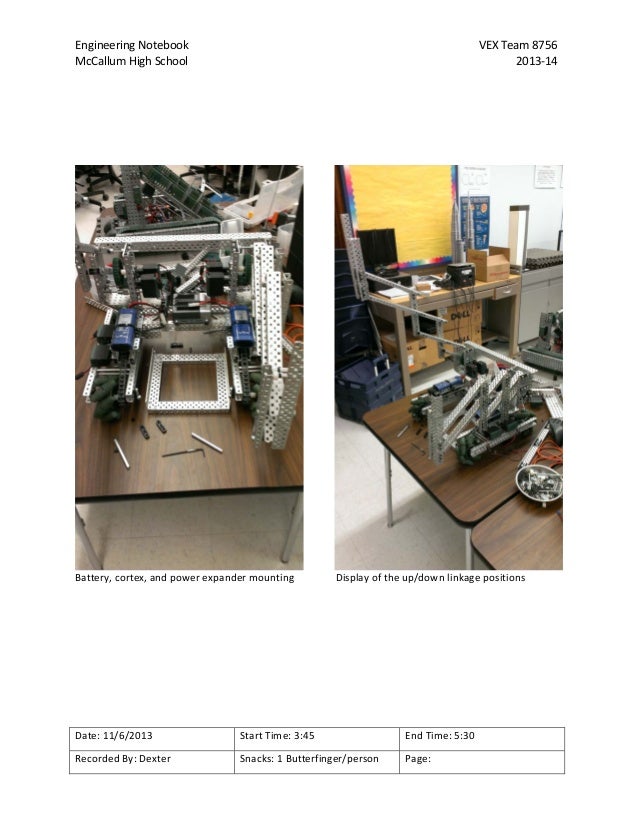 2013-14 VEX Toss Up Engineering Notebook