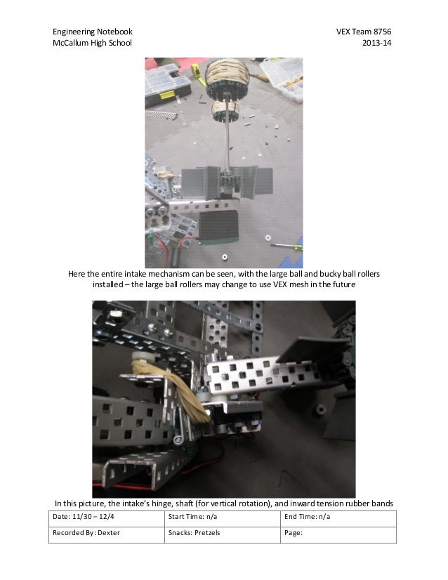 2013-14 VEX Toss Up Engineering Notebook
