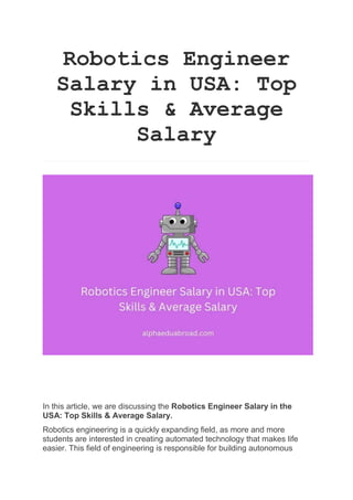 Robotics Engineering Salary