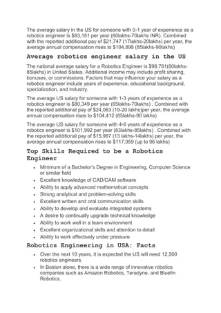 Robotics Engineering Salary