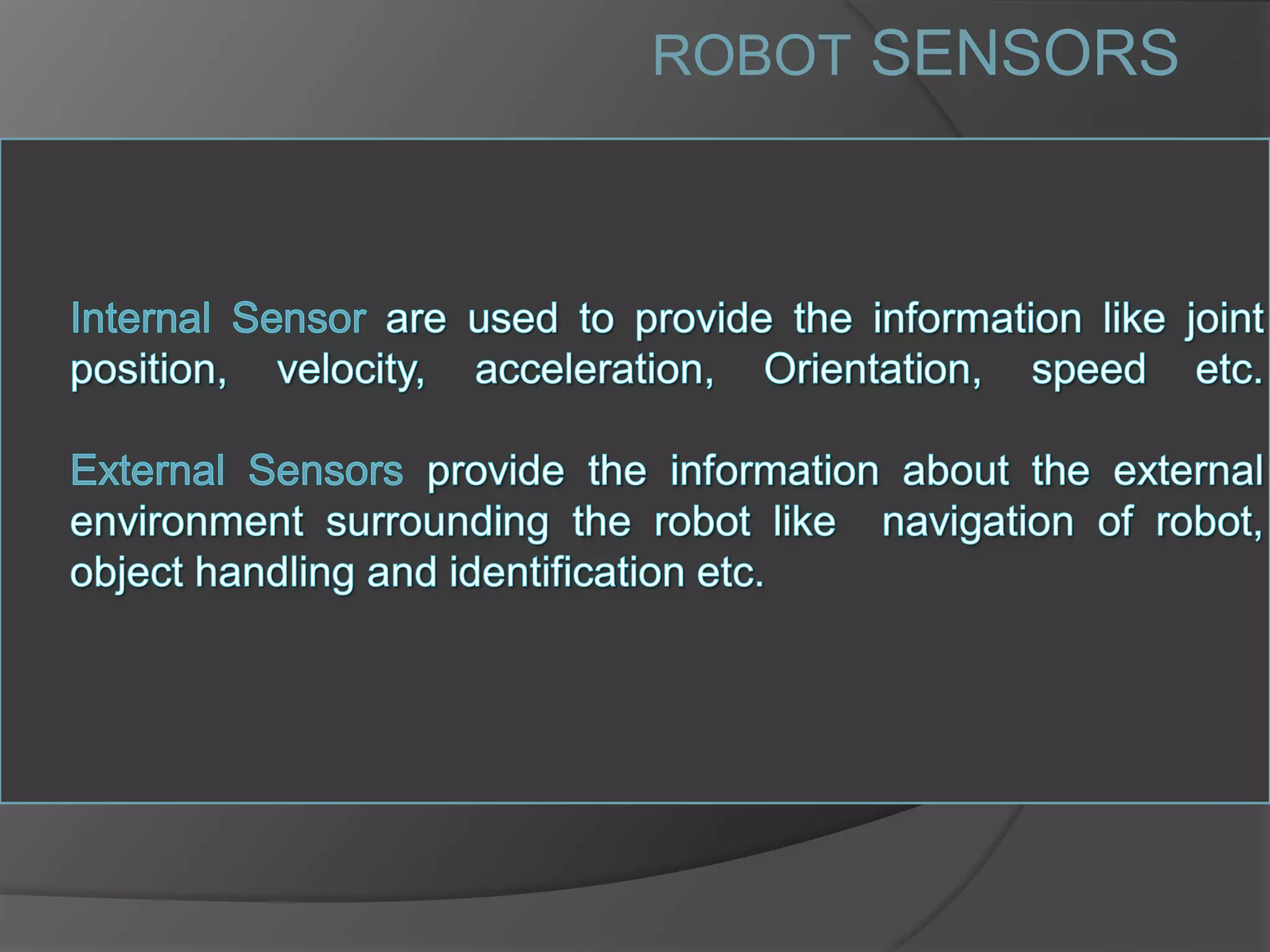 Robotic sensor | PPT | Free Download