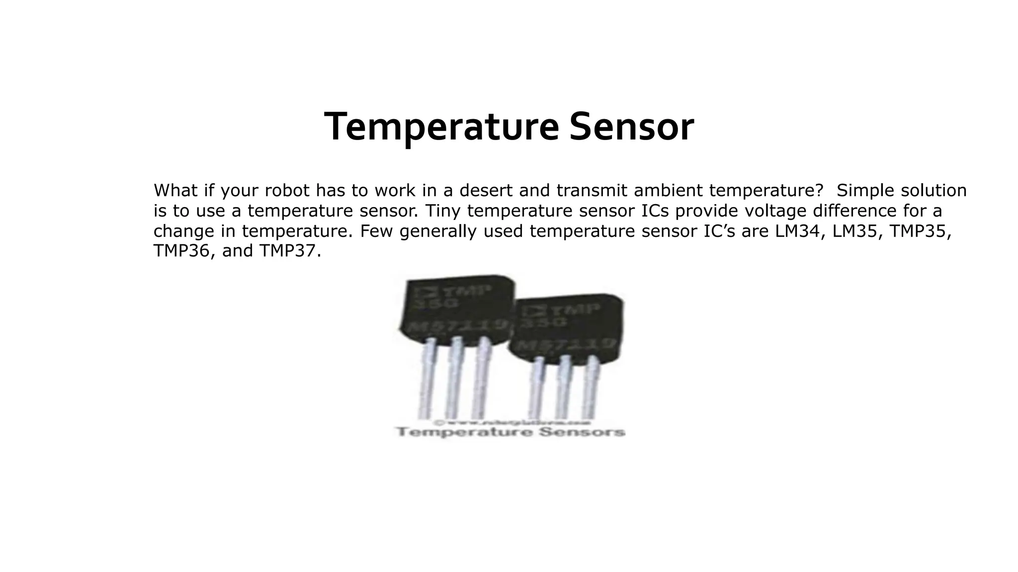 Robotic Sensors details internal and external | PPTX