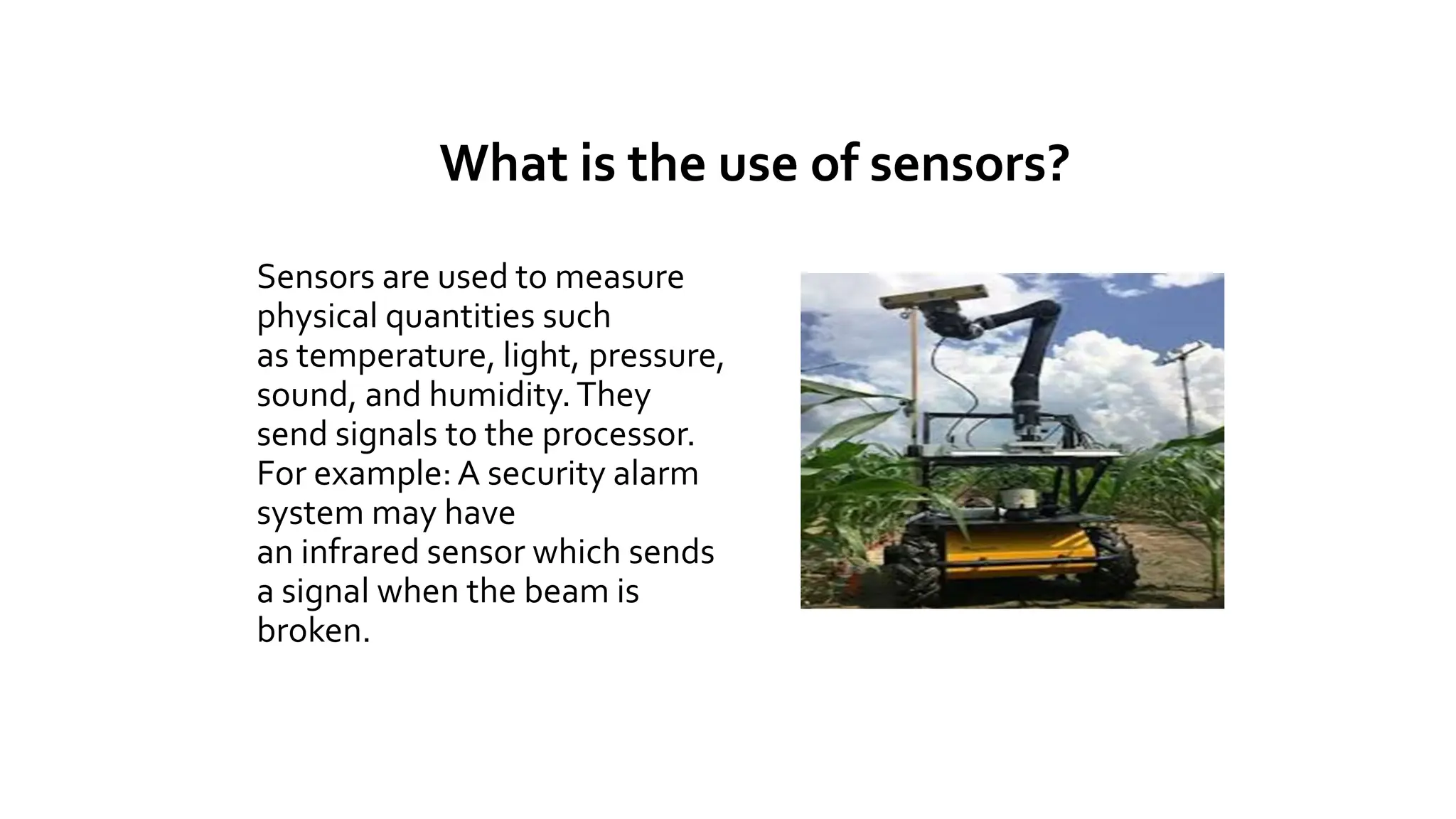 Robotic Sensors details internal and external | PPTX