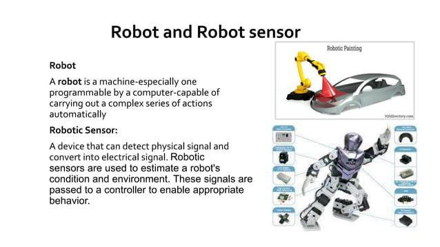 Robotic Sensors details internal and external | PPTX