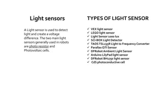 Robotic Sensors details internal and external | PPTX