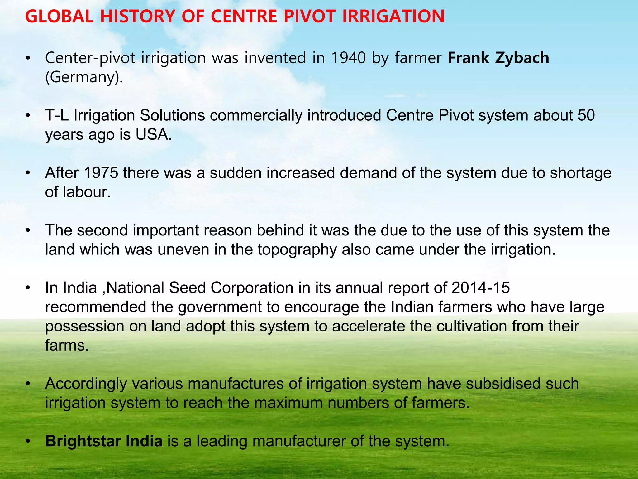 Pivot System and Robotics in Agriculture. | PPTX | Agriculture | Industries