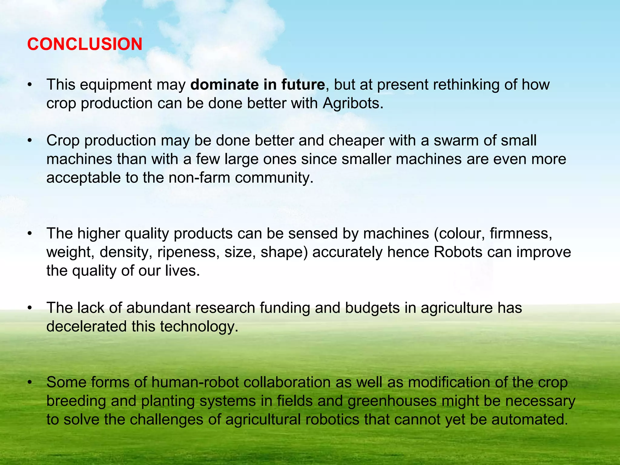 Pivot System and Robotics in Agriculture. | PPTX | Agriculture | Industries