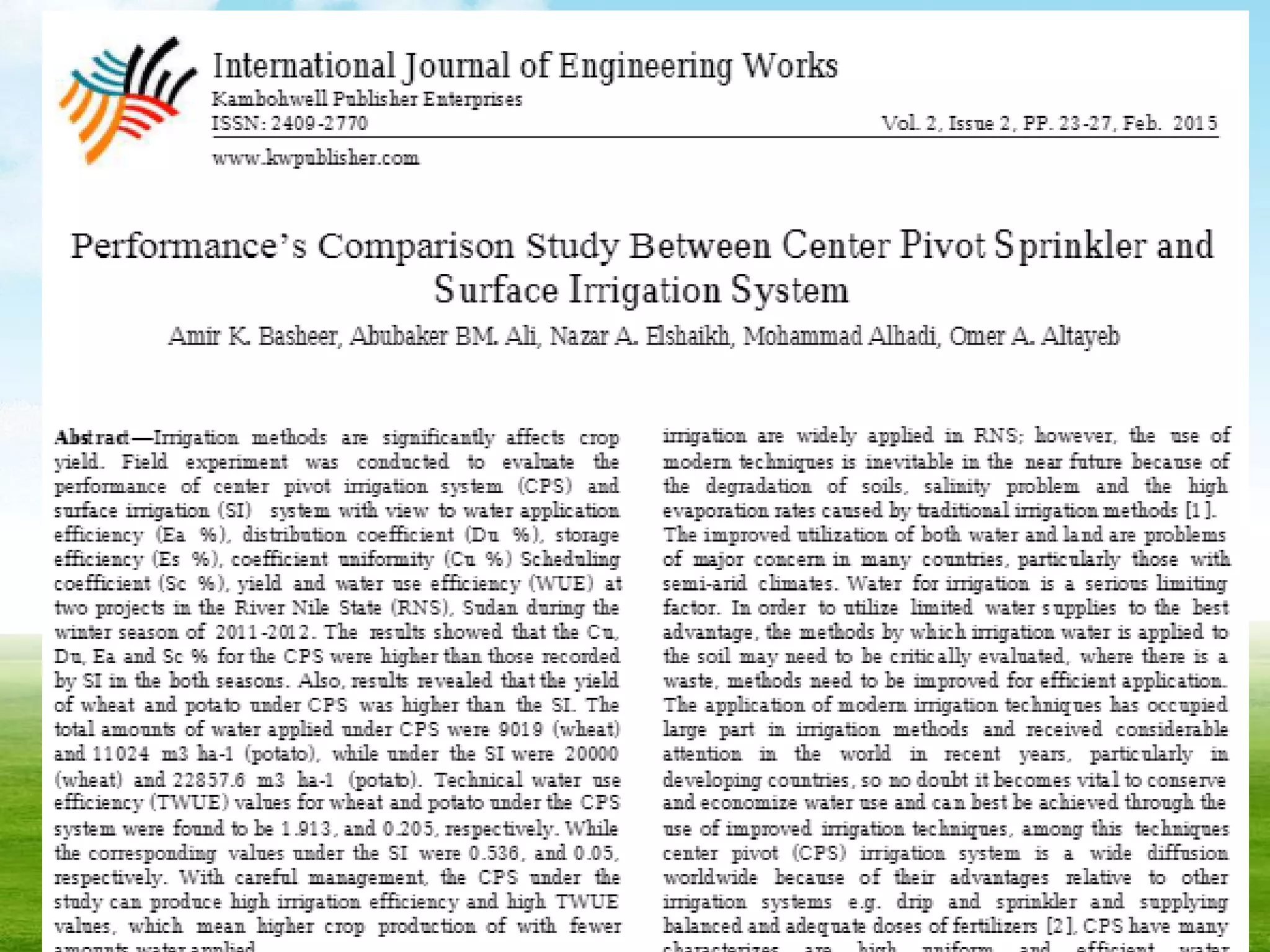 Pivot System and Robotics in Agriculture. | PPTX
