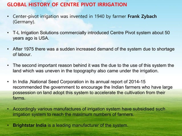 Pivot System and Robotics in Agriculture. | PPTX | Agriculture | Industries