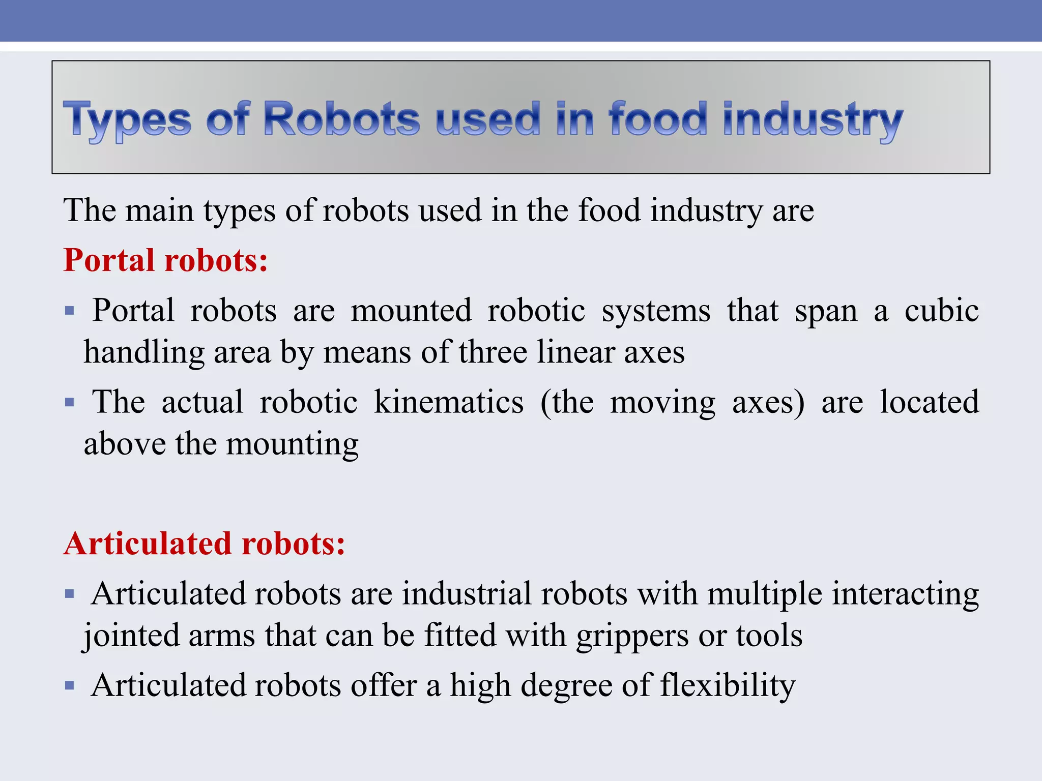 Robotics in food processing | PPTX