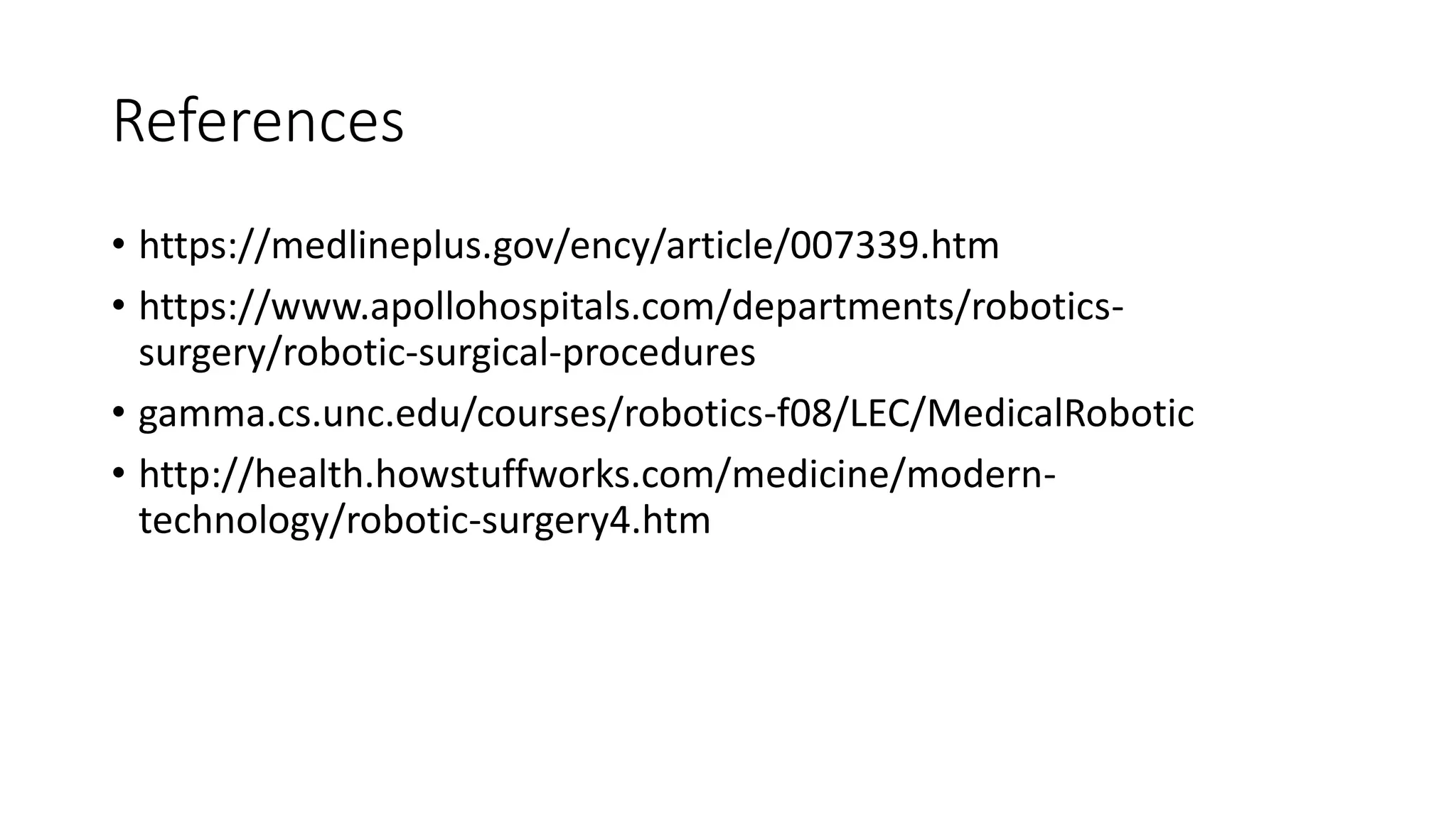 Robotics in medical | PPTX