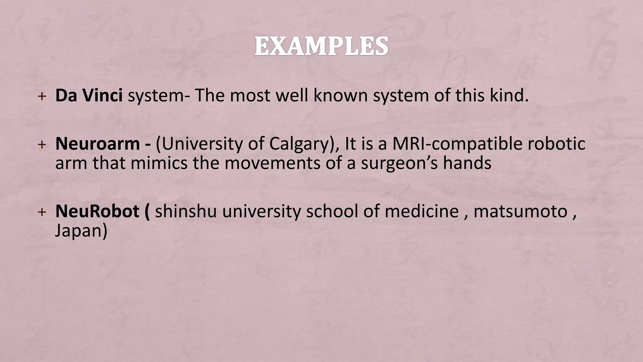 Robotics in neurosurgery | PPTX