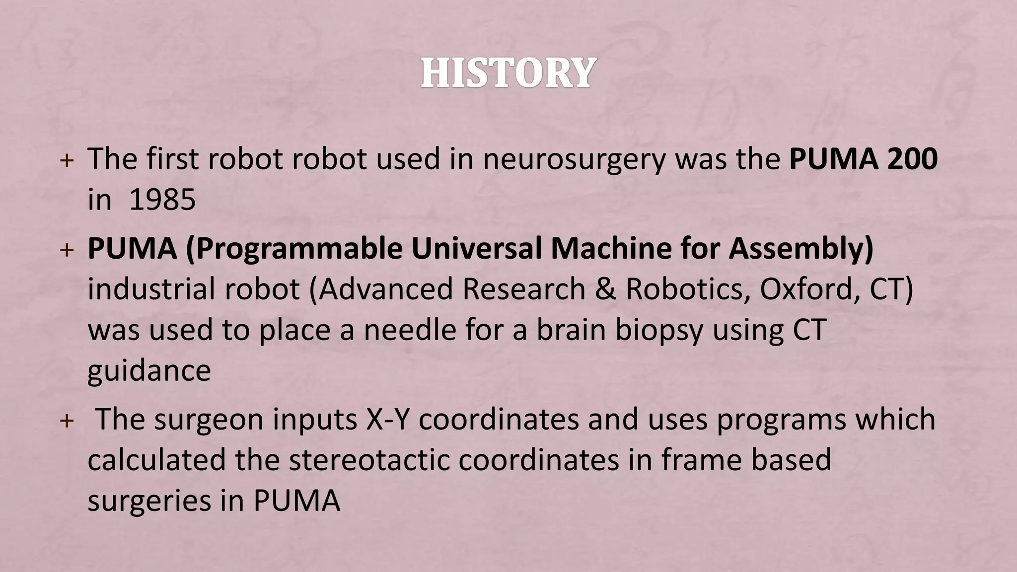 Robotics in neurosurgery | PPTX