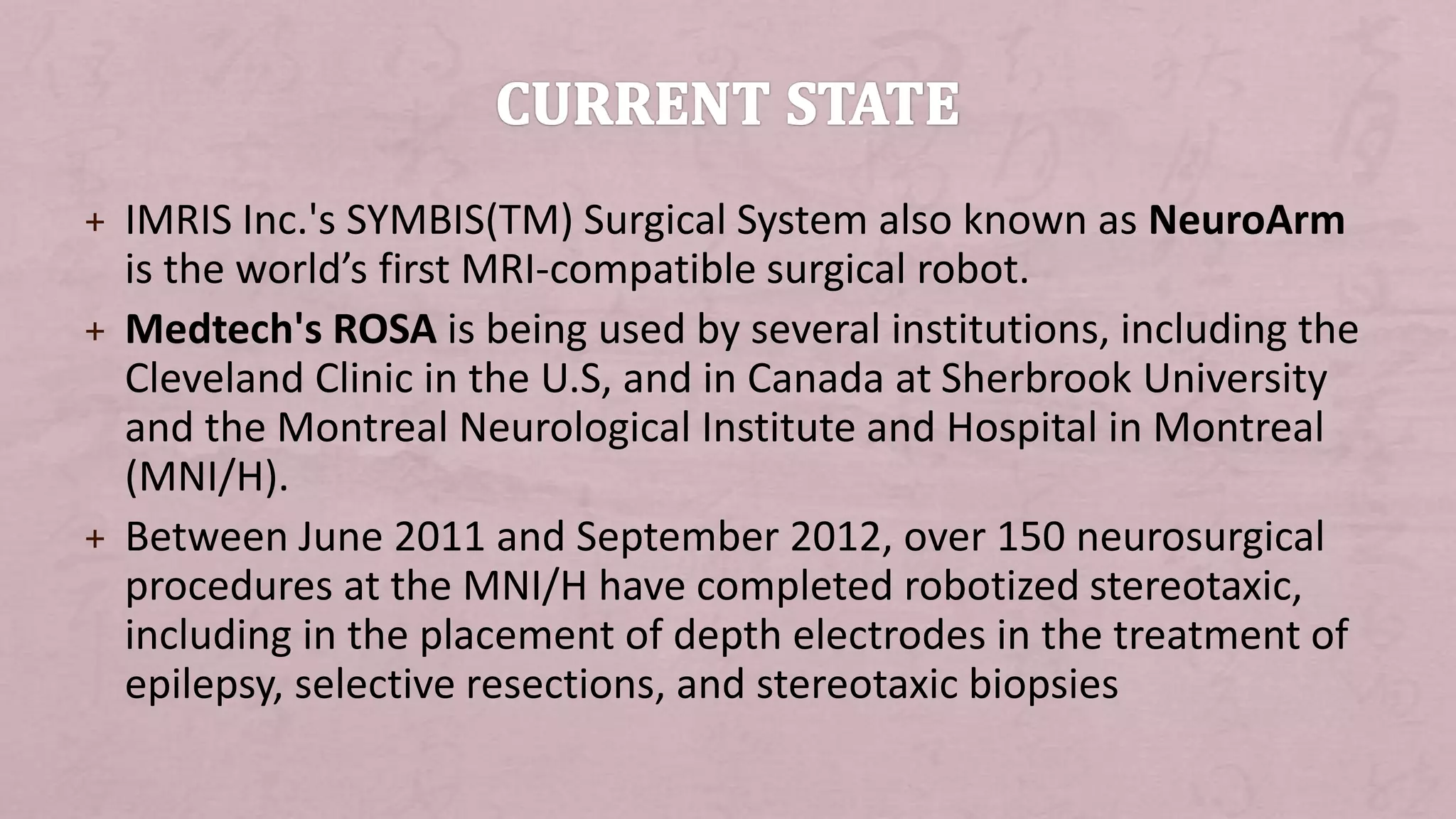 Robotics in neurosurgery | PPTX