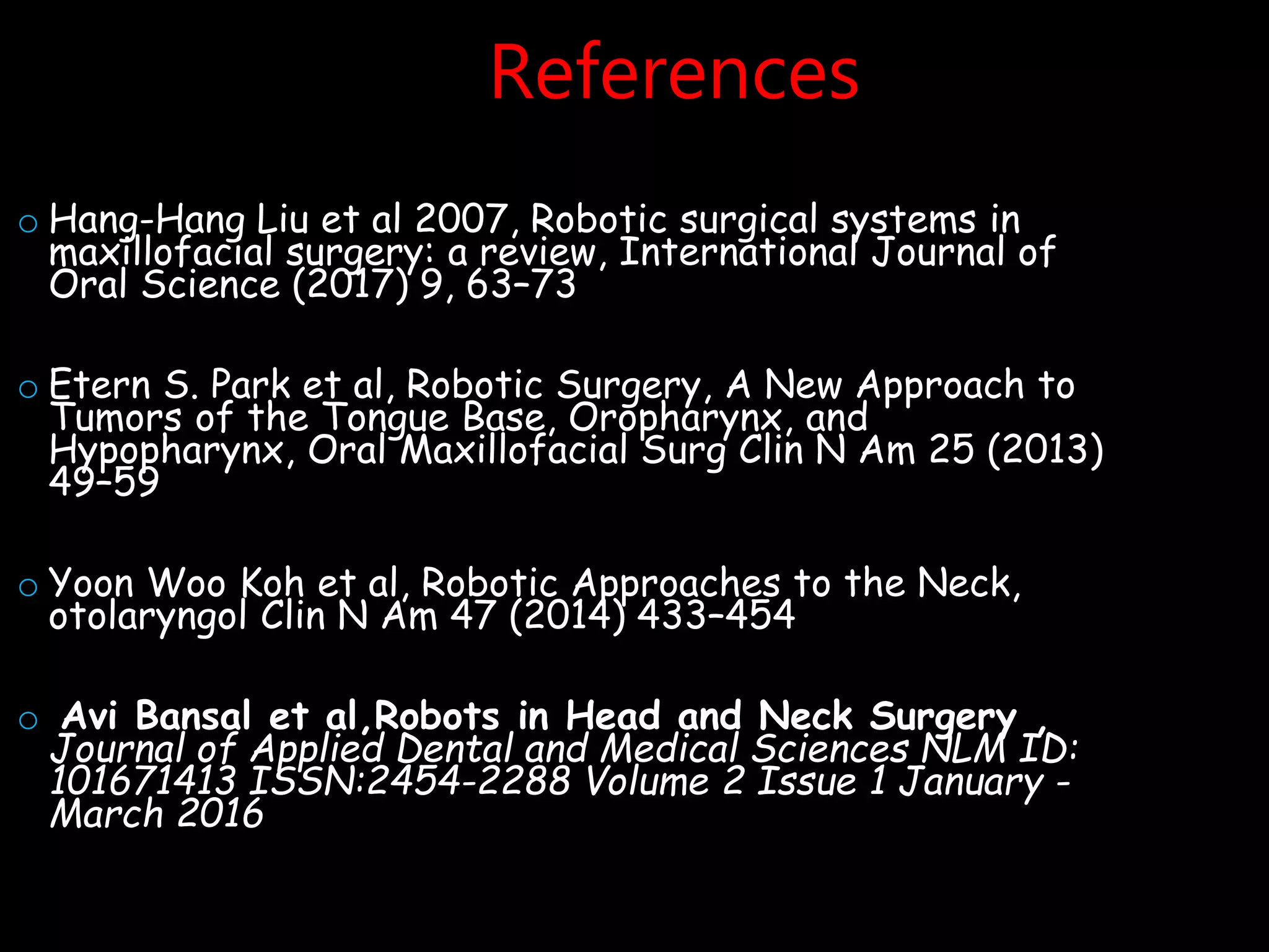 Robotics in oral and maxilllofacial surgery | PPTX